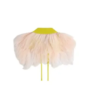 La DoubleJ La Scala Feather-trim Shirt Collar