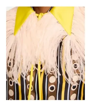 La DoubleJ La Scala Feather-trim Shirt Collar