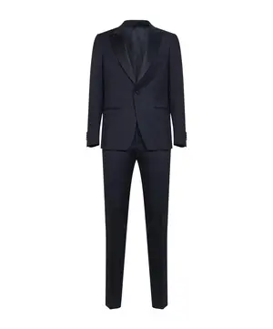 LARDINI Long-sleeved Blazer And Trousers Set - Black