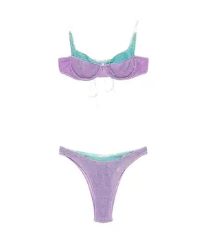 Oseree Glitter-effect Underwired Bikini - Purple