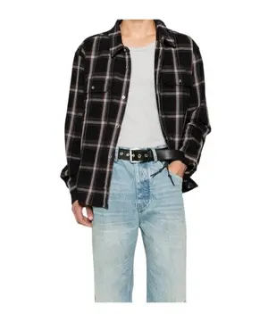 PURPLE BRAND Check-pattern Cotton Shirt - Black