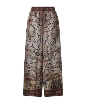 PIERRE-LOUIS MASCIA Aloes Printed Wide-leg Pants - Gray