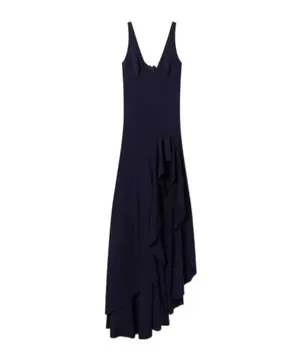 Stella McCartney Asymmetric Ruffled Maxi Dress - Black