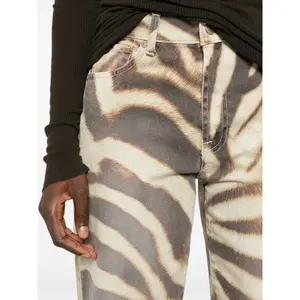 7 For All Mankind Stovepipe Zebra-print Straight-leg Jeans