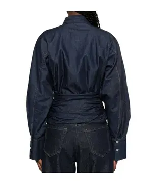 7 For All Mankind Tie-waist Long-sleeve Shirt