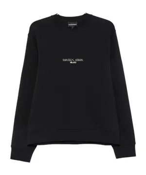 Emporio Armani Logo-print Cotton Sweatshirt - Black