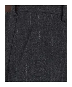 JUCCA Gray Pants With Striped Motif In Wool Blend For