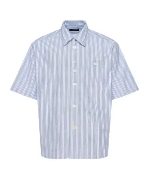 Undercover Layered Collar Striped Shirt