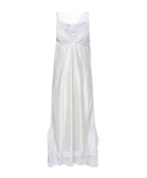 Magda Butrym Lace-trimmed Silk Satin Slip Dress - White