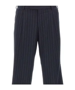PT TORINO Striped Trousers With Belt Loops - No