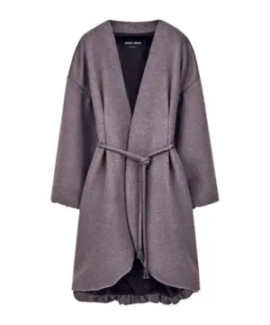 Giorgio Armani Llama Wool Caban Coat With Deep V-neckline