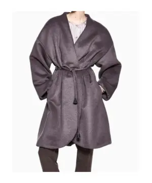 Giorgio Armani Llama Wool Caban Coat With Deep V-neckline