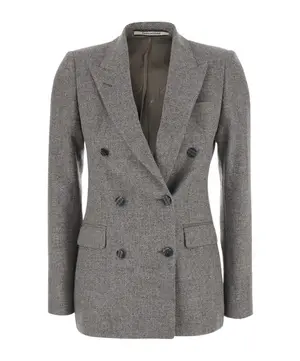 Tagliatore Double-breasted Wool Blazer With Peak Lapels - Grey
