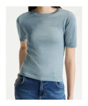 Marella Crystal-embellished Knit T-shirt