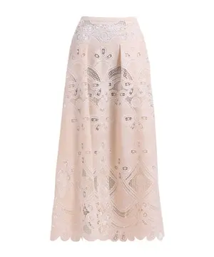Elie Saab Cotton Embroidered Skirt - Cream