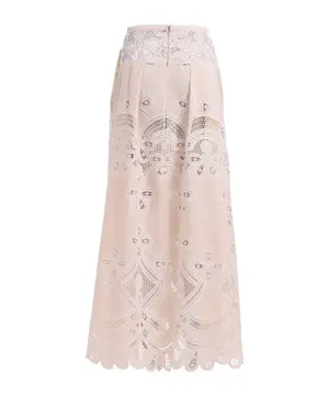 Elie Saab Cotton Embroidered Skirt