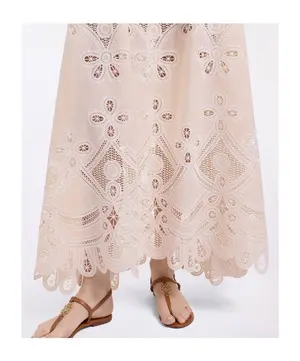 Elie Saab Cotton Embroidered Skirt