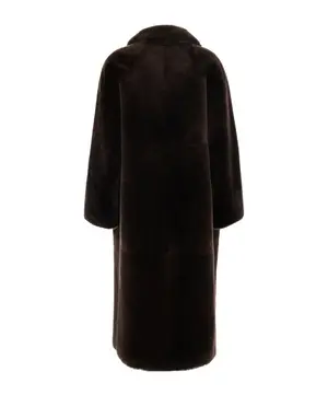 BLANCHA Coat With Notched Collar In Fur