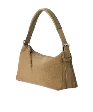 LEMAIRE Belted Baguette Bag In Suede Leather