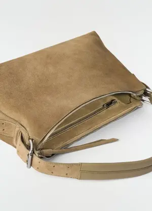 LEMAIRE Belted Baguette Bag In Suede Leather
