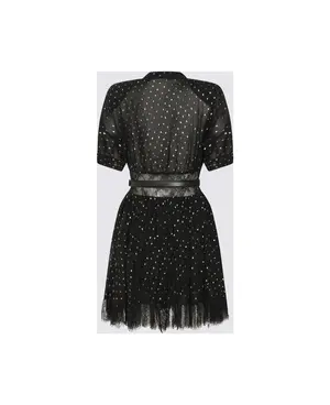 SELF-PORTRAIT Lace Belted Midi Dress