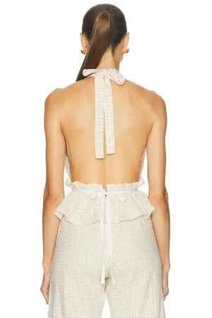 JUILLET Violet Halter Top In Ivory