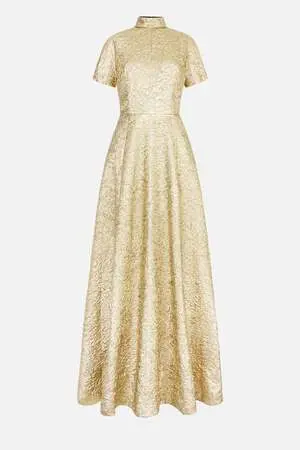 EMILIA WICKSTEAD Malinda Dress In Metallic Cloqu - Gold