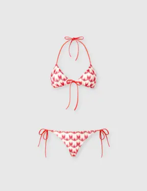 Missoni Floral Motif Triangle Bikini - Pink