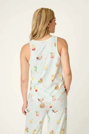 PJ Salvage It's Five O'clock Somewhere Cocktail Print Tank Top