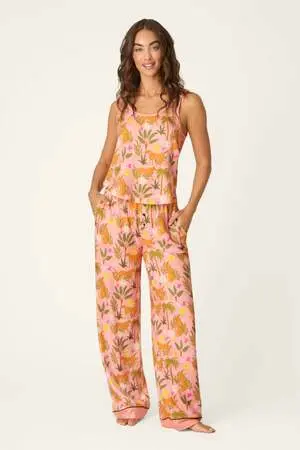 PJ Salvage In The Jungle Leopard Safari Long Pajama Set