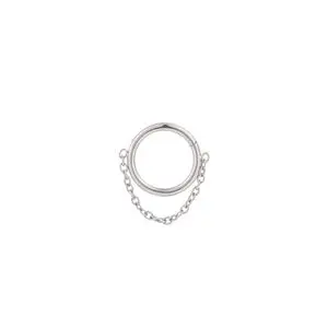 VANCHI Chain Clicker Titanium Ring In Platinum - Silver