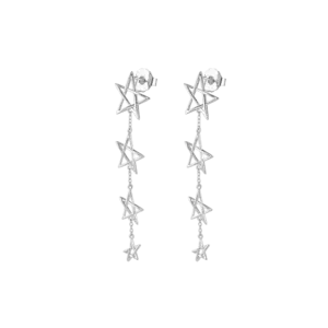 LUCY QUARTERMAINE Rhodium-plated Sterling Star Drop Earrings - Silver