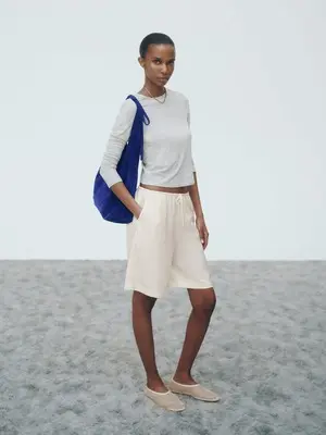 REFORMATION Sandy Satin Short - Ivory