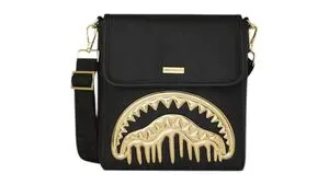 SPRAYGROUND Goldheart Shark Drip Messenger Sling Bag