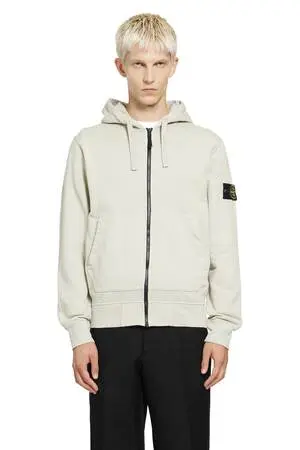 Stone Island Organic Cotton Fleece Zip-up Hoodie