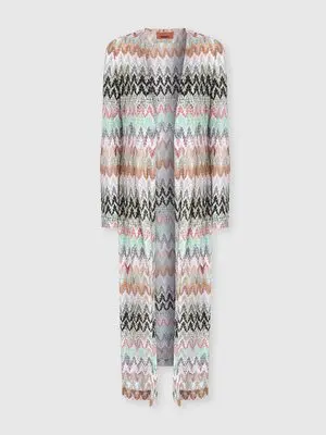 Missoni Cotton And Viscose Lamé Long Cardigan With Lace Motif - Multicoloured
