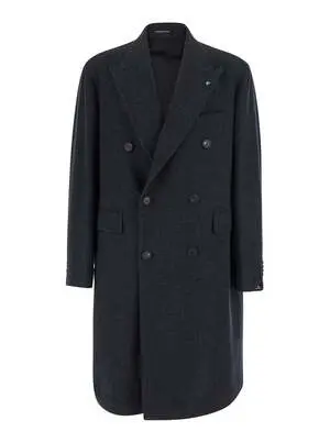 Tagliatore Coat With Notched Revers And Button Front Closure In Tech Fabric - Gray