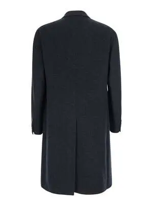 Tagliatore Coat With Notched Revers And Button Front Closure In Tech Fabric
