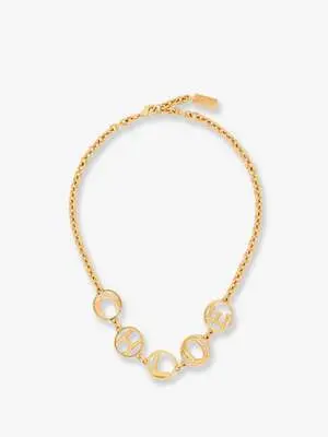 Chloé Brass Script Necklace - Multicolor