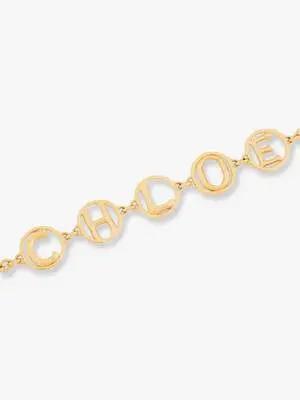 Chloé Brass Script Necklace - Multicolor