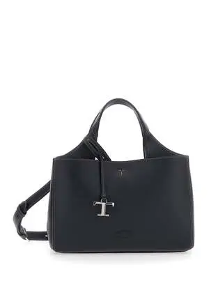 TOD'S Leather Handbag With T Plate Detail