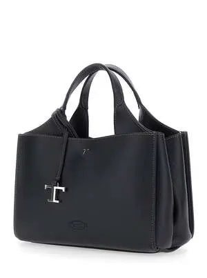 TOD'S Leather Handbag With T Plate Detail