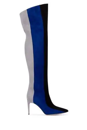 Manolo Blahnik Color Blocked Over The Knee Boots - Multicolor