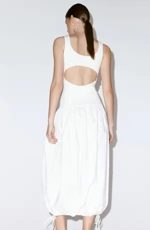 Mango Flared Cotton Midi Dress