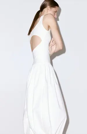 Mango Flared Cotton Midi Dress