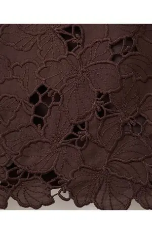 Mango Floral Embroidered Cutout Dress