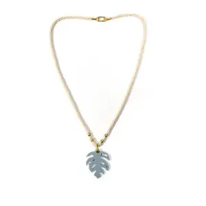 BY LILLA Rope Leaf Necklace - Ivory