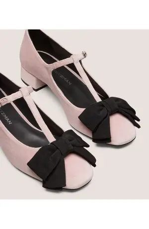 STUART WEITZMAN Ariella T-strap Pump - Ballet/black