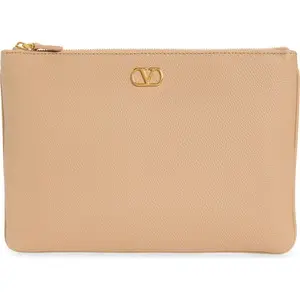 Valentino Garavani Medium Vlogo Leather Pouch - Rose