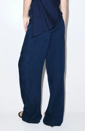 Mango Wide Leg Tie Waist Pants